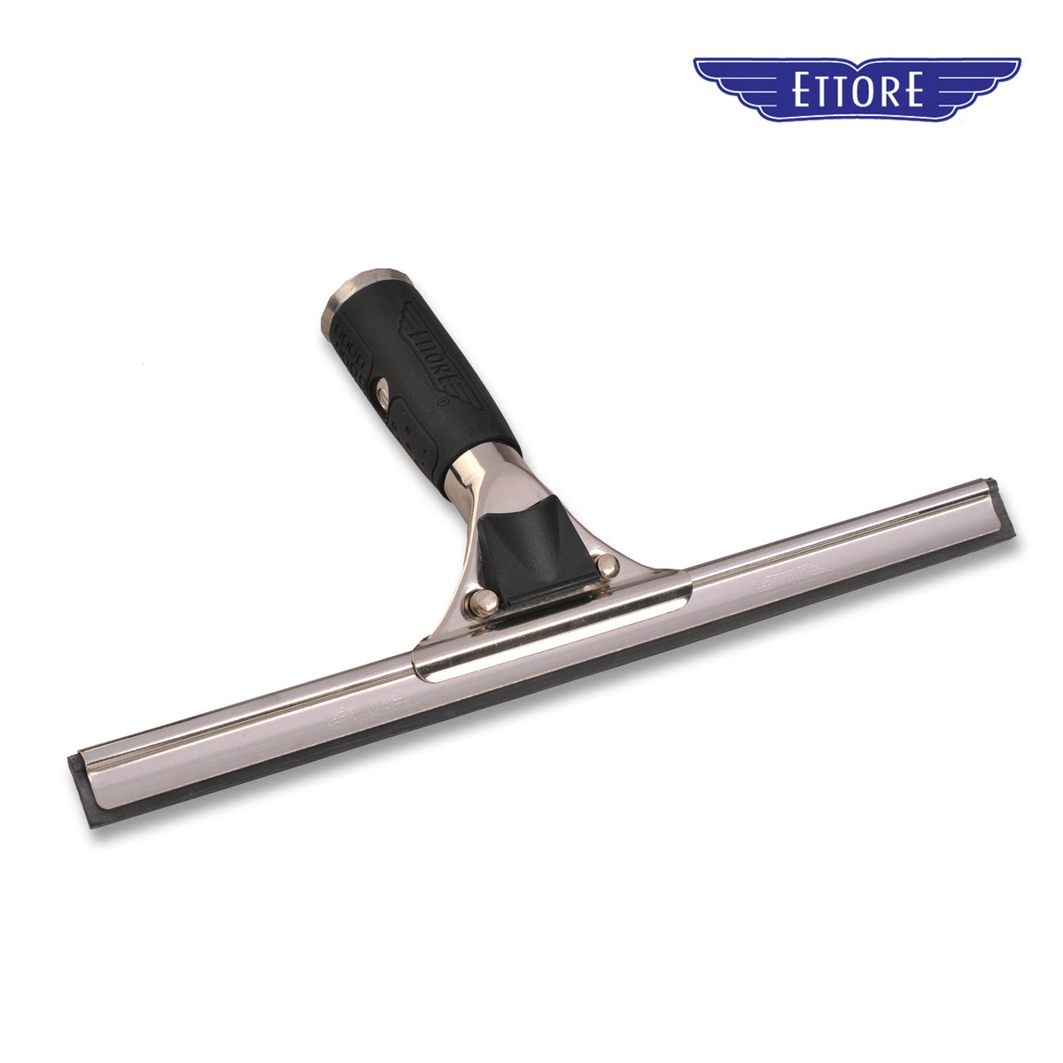 Ettore Top Clip Squeegee: Quick Rubber Change, Stainless Steel